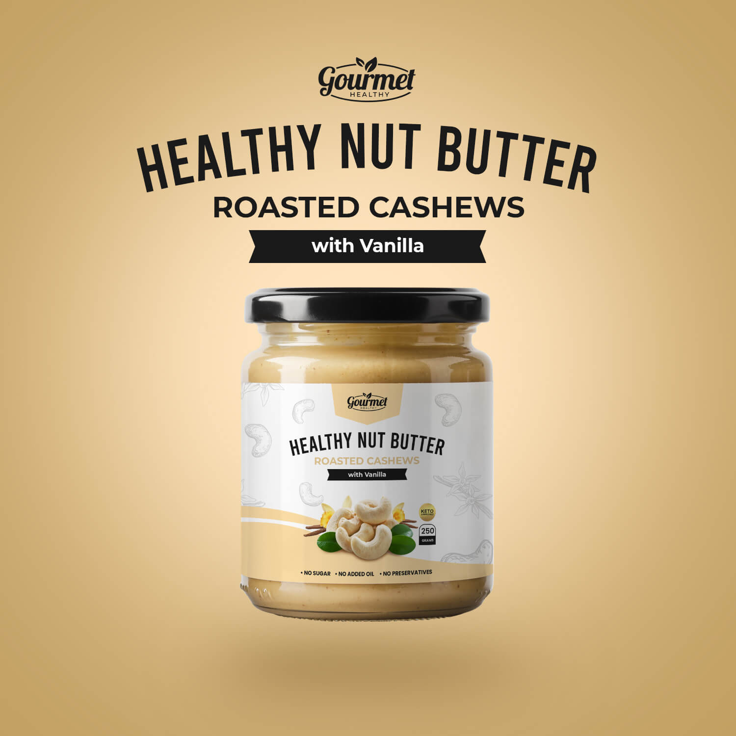 Healthy Cashew Butter with Vanilla – Gourmet Healthy Nut Butter
